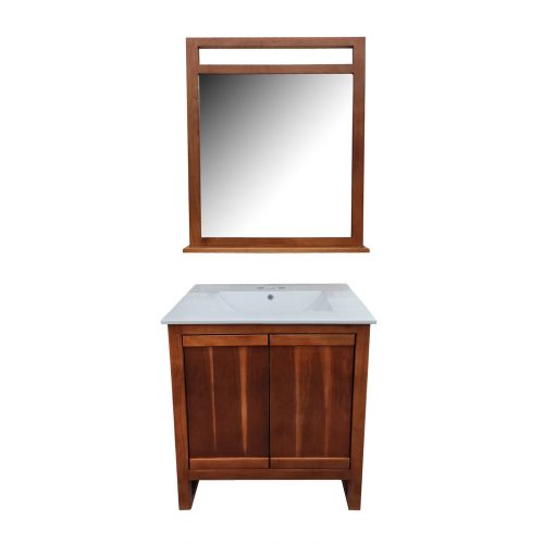 Boston Cherry Vanity & Mirror Combo | Save at Builders Surplus